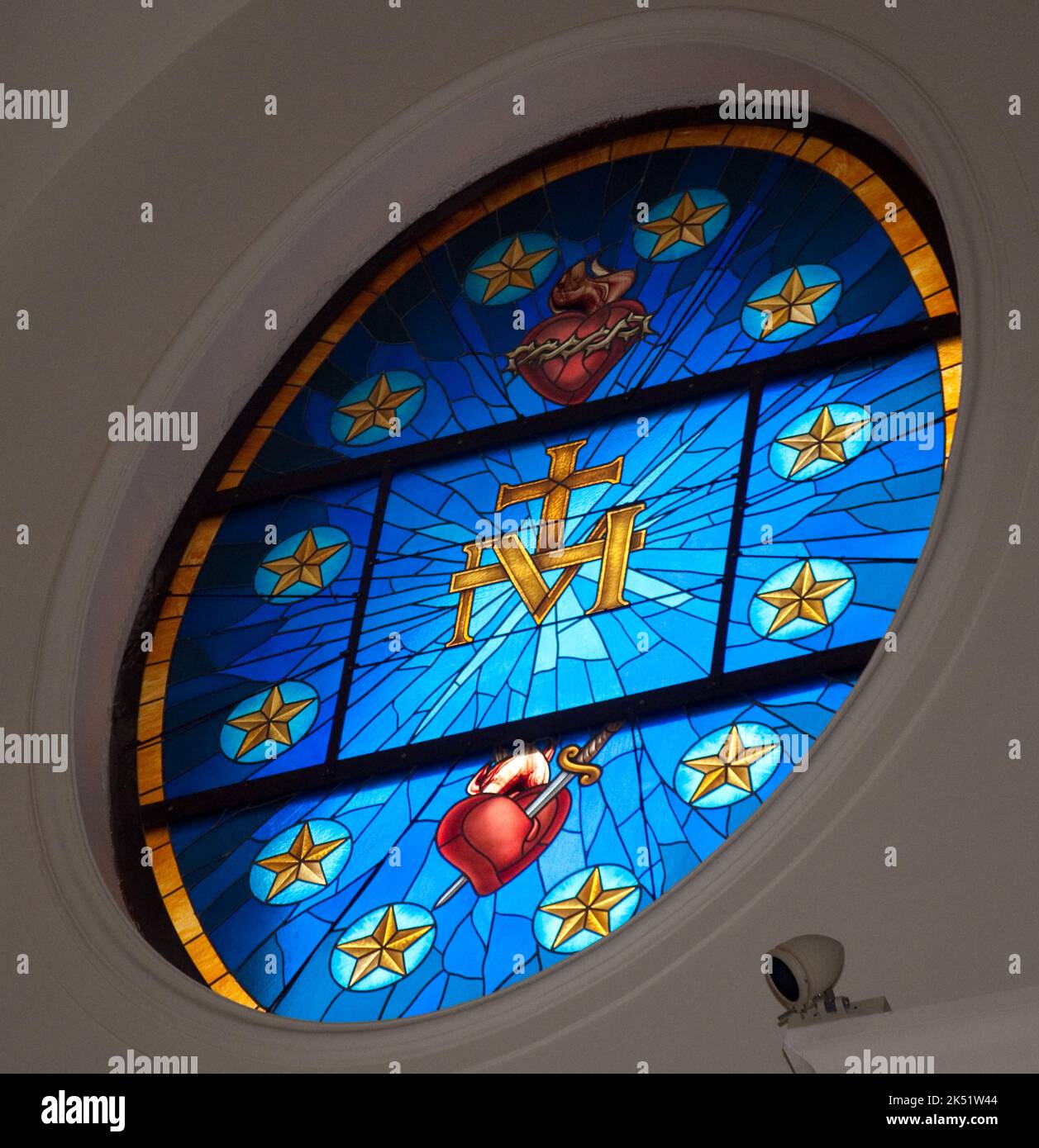 Stained glass window, Cathedral, Noto, Province of Siracusa, Sicily ...