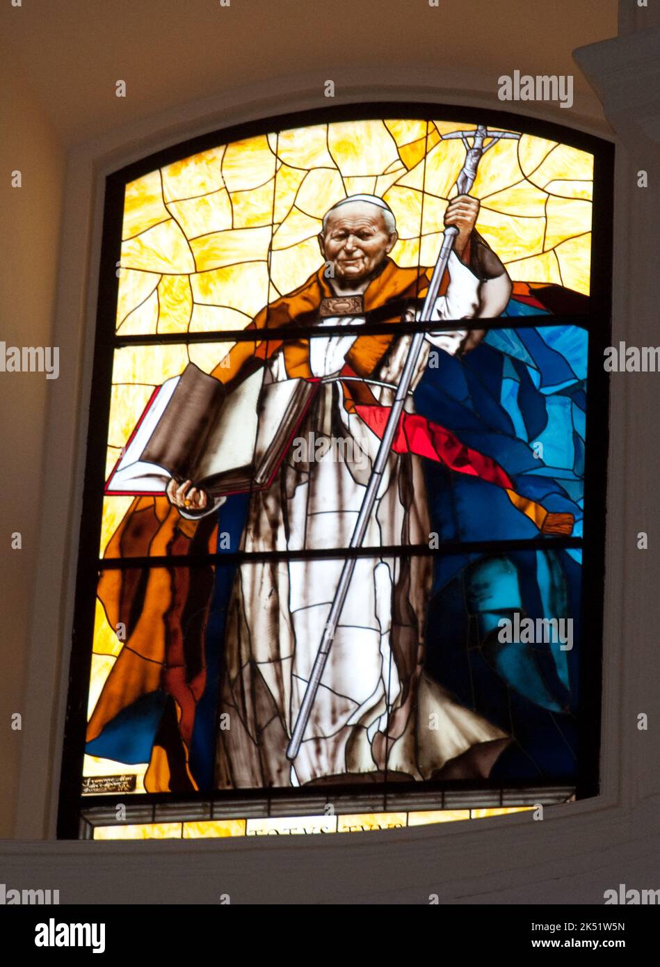 Stained glass window, Cathedral, Noto, Province of Siracusa, Sicily ...