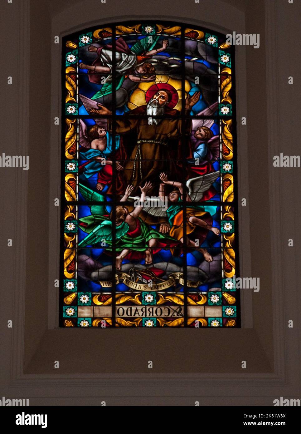 Stained glass window, Cathedral, Noto, Province of Siracusa, Sicily ...