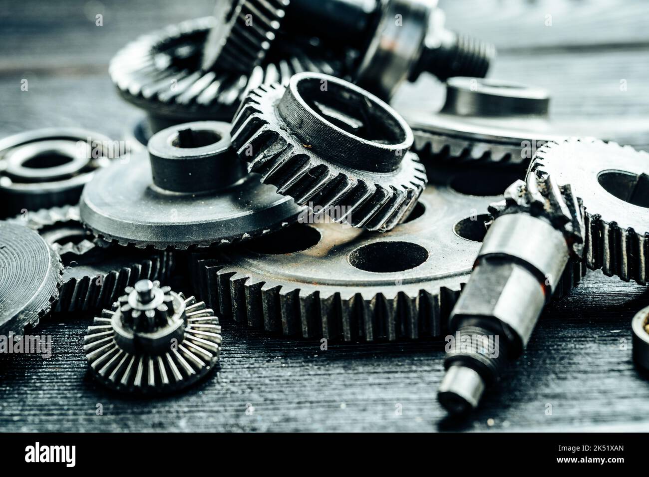 Gears from an old industrial machine Stock Photo - Alamy
