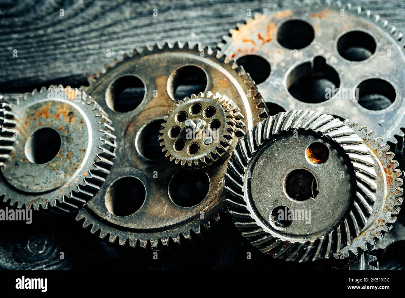 Gears from an old industrial machine Stock Photo - Alamy