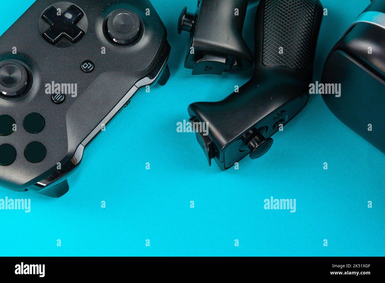 Gaming concept. Joystick on color background Stock Photo - Alamy