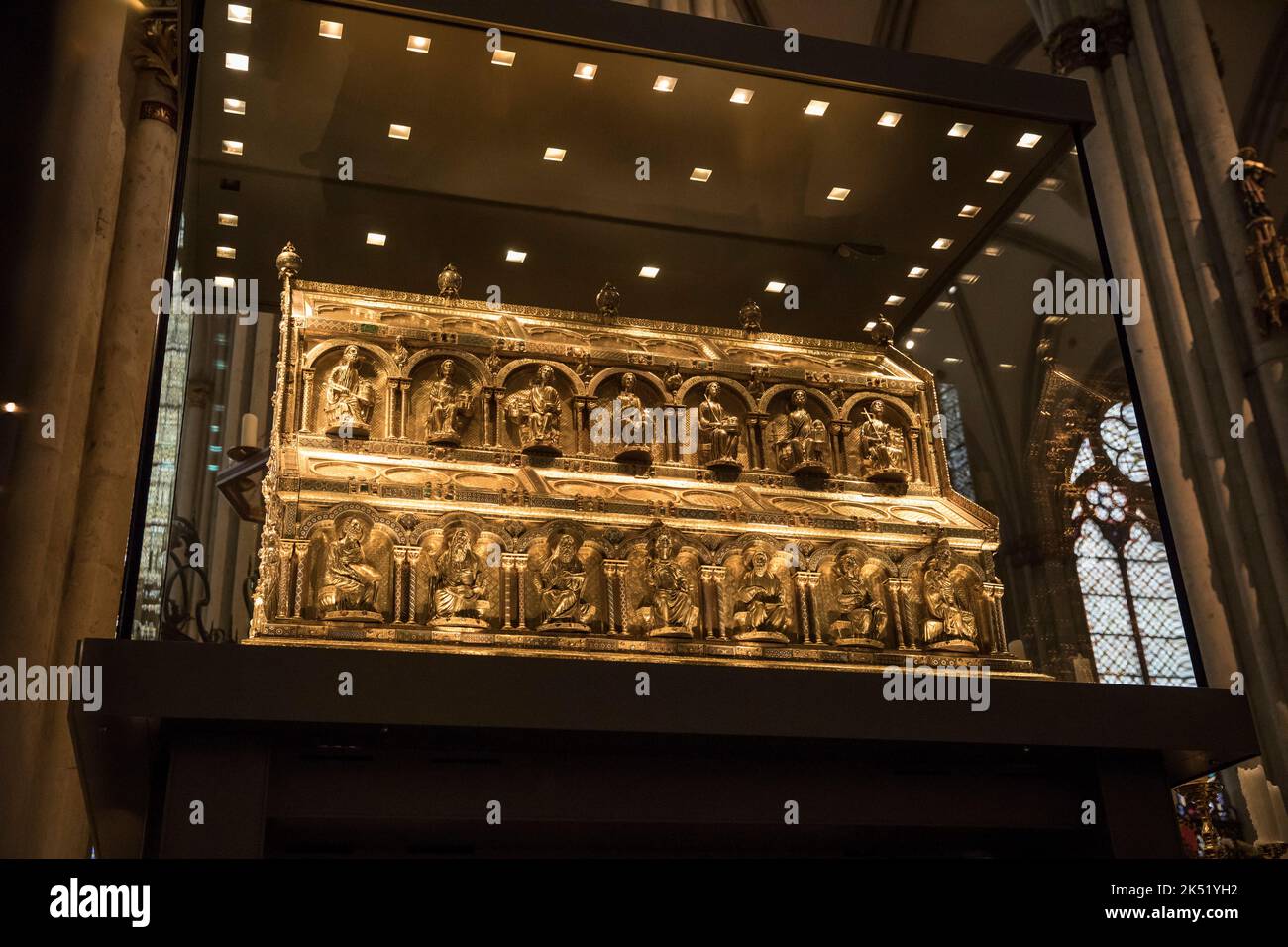 the shrine of the Three Magi at the cathedral, Cologne, Germany ...