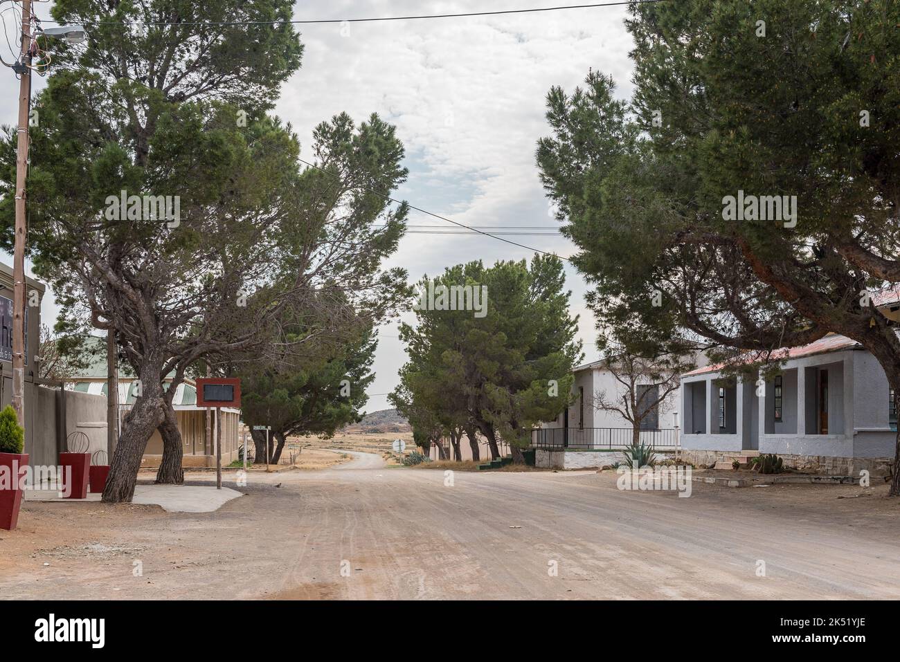 HANOVER, SOUTH AFRICA - SEP 2, 2022: A gravel street scene, with ...