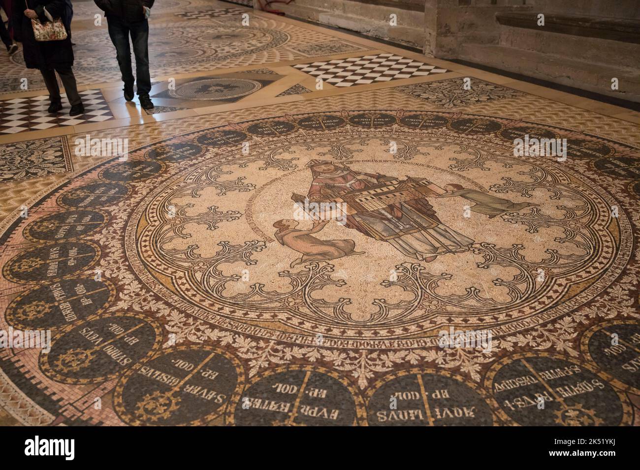 floor mosaic in the choir gallery in the cathedral, Cologne, Germany ...