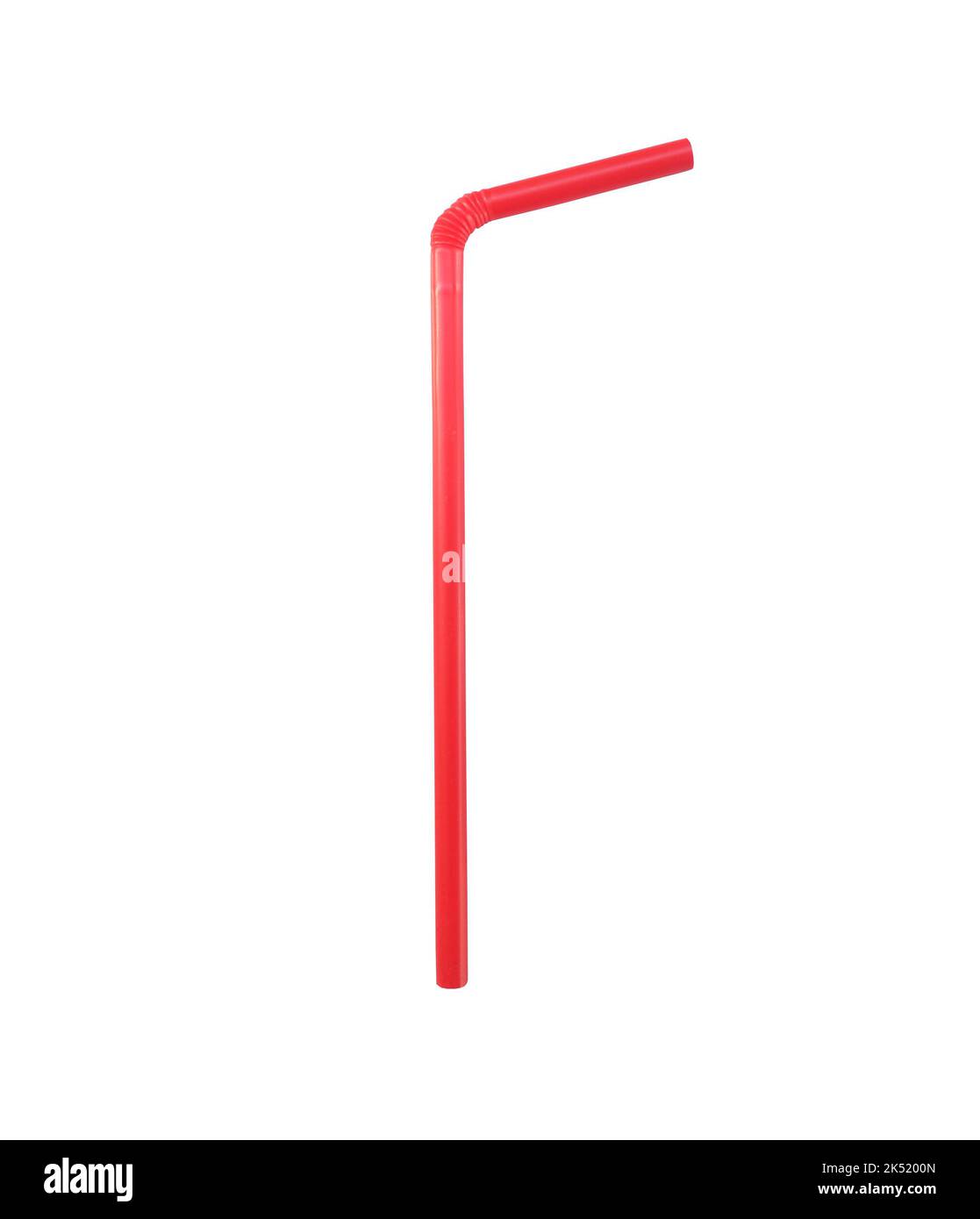Red drinking straw isolated on white background and have clipping paths ...