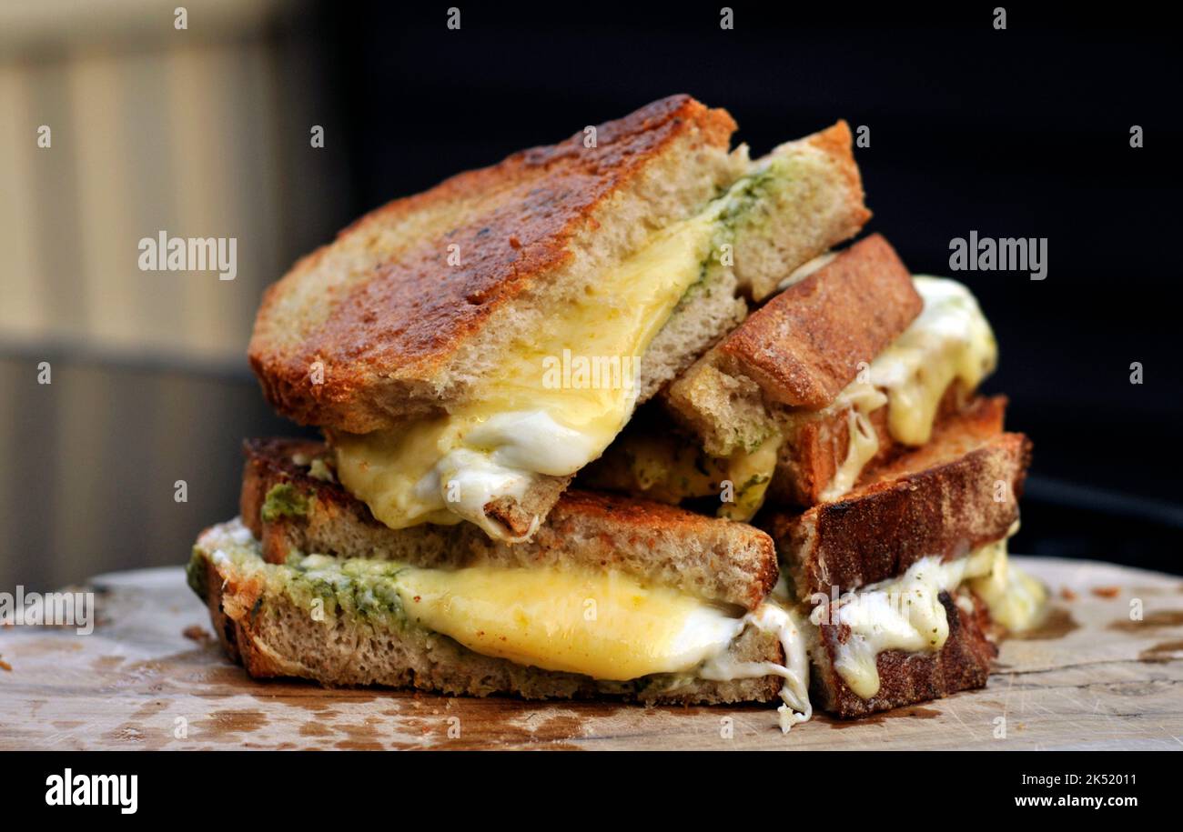Unhealthy toast egg cheese hi-res stock photography and images - Alamy