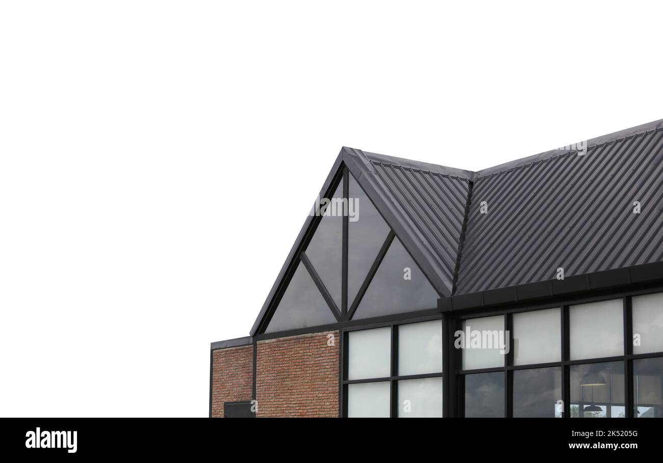 Modern house roof isolated on white background and have clipping paths ...