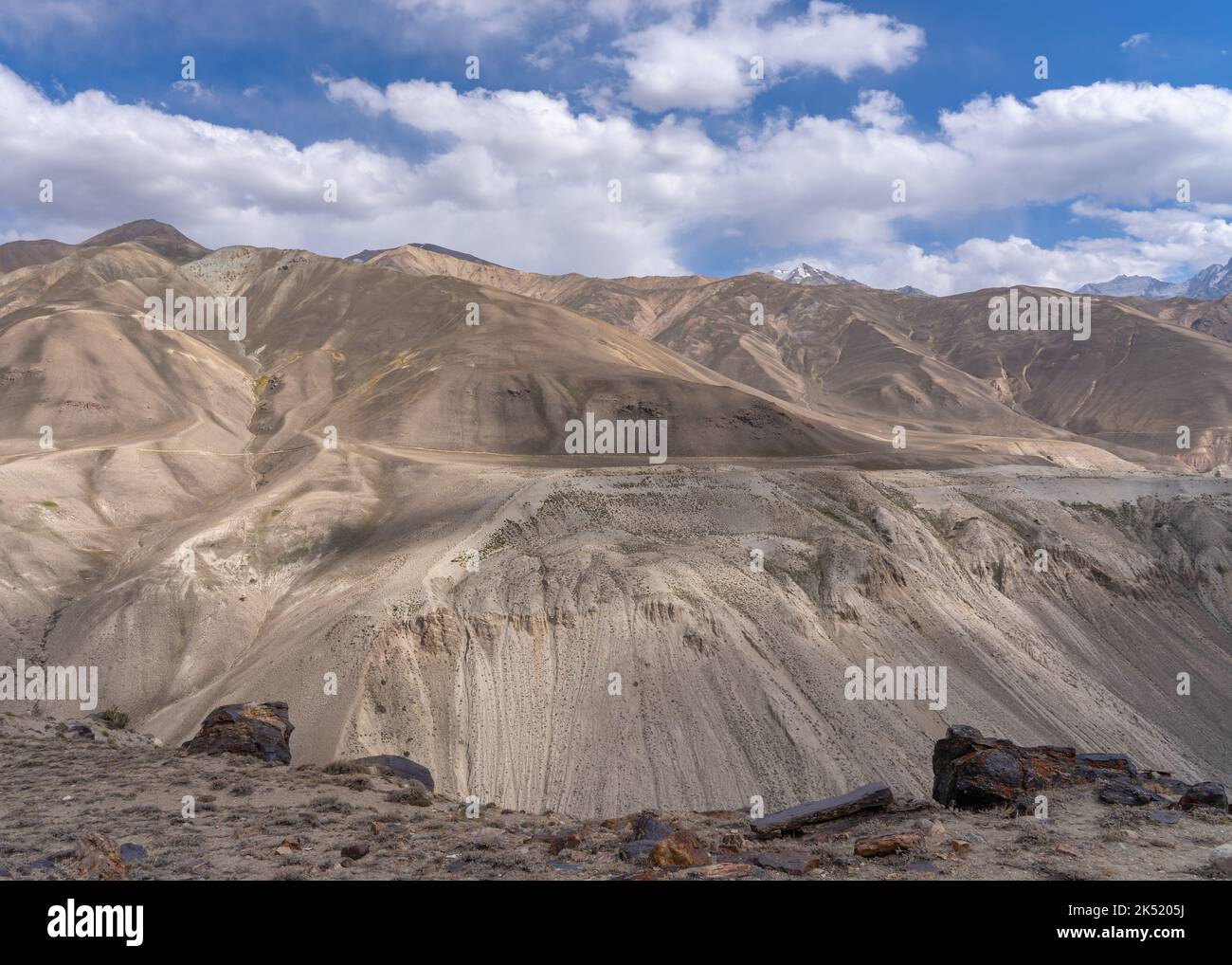 Landscape view of Wakhan mountain range in Afghanistan from high ...