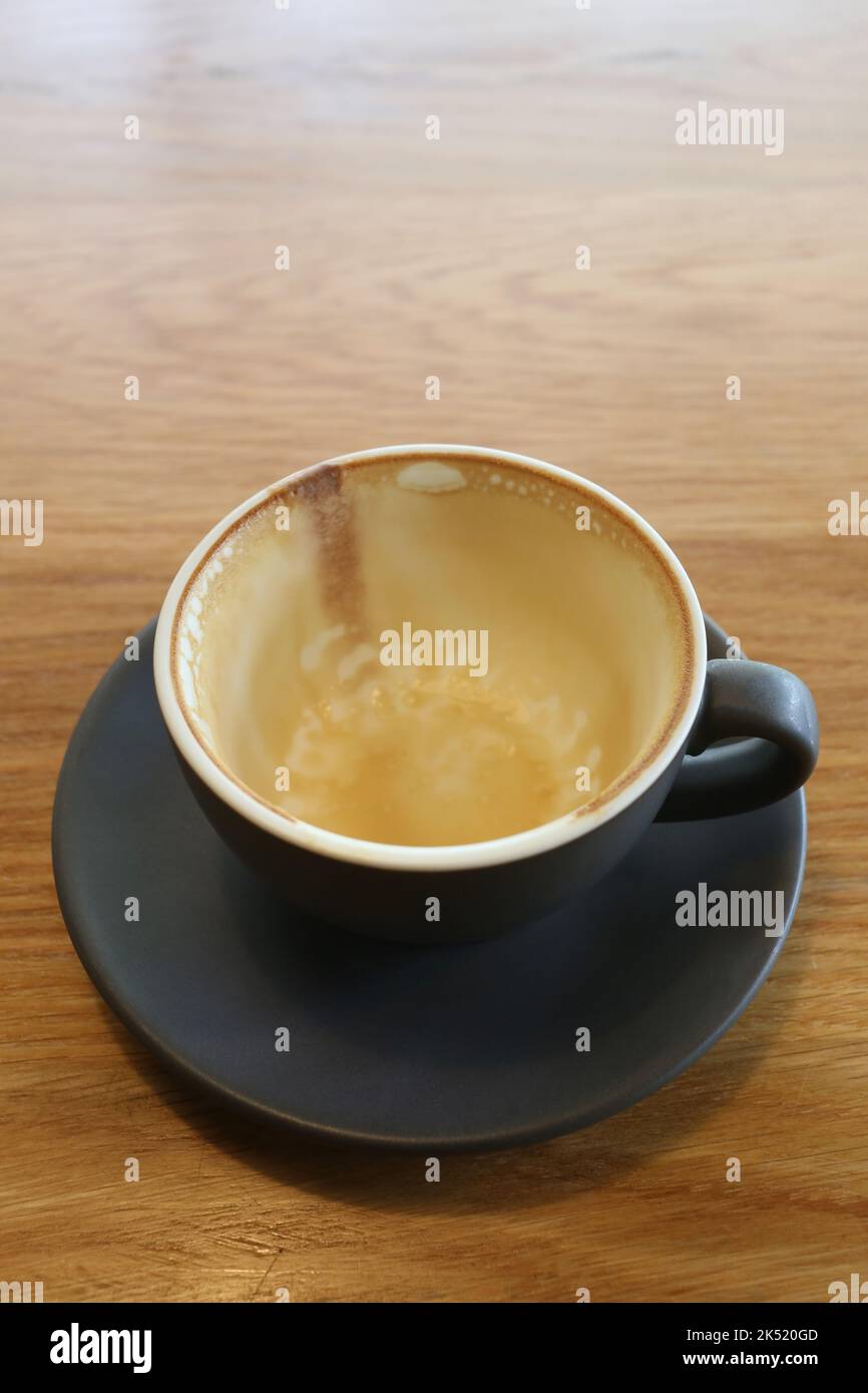 Coffee mugs placed on a table in a coffee shop, Empty coffee cup after ...
