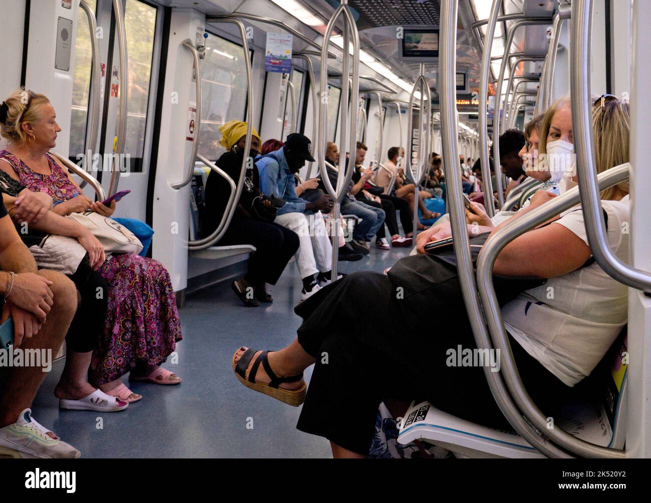 Passengers at a Metro train in Rome,Italy Stock Photo - Alamy