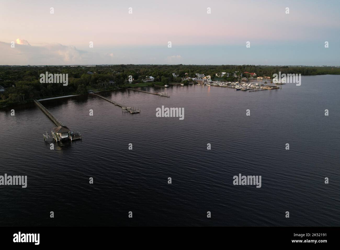 A scenic shot of the Manatee River in Manatee County, Florida during ...