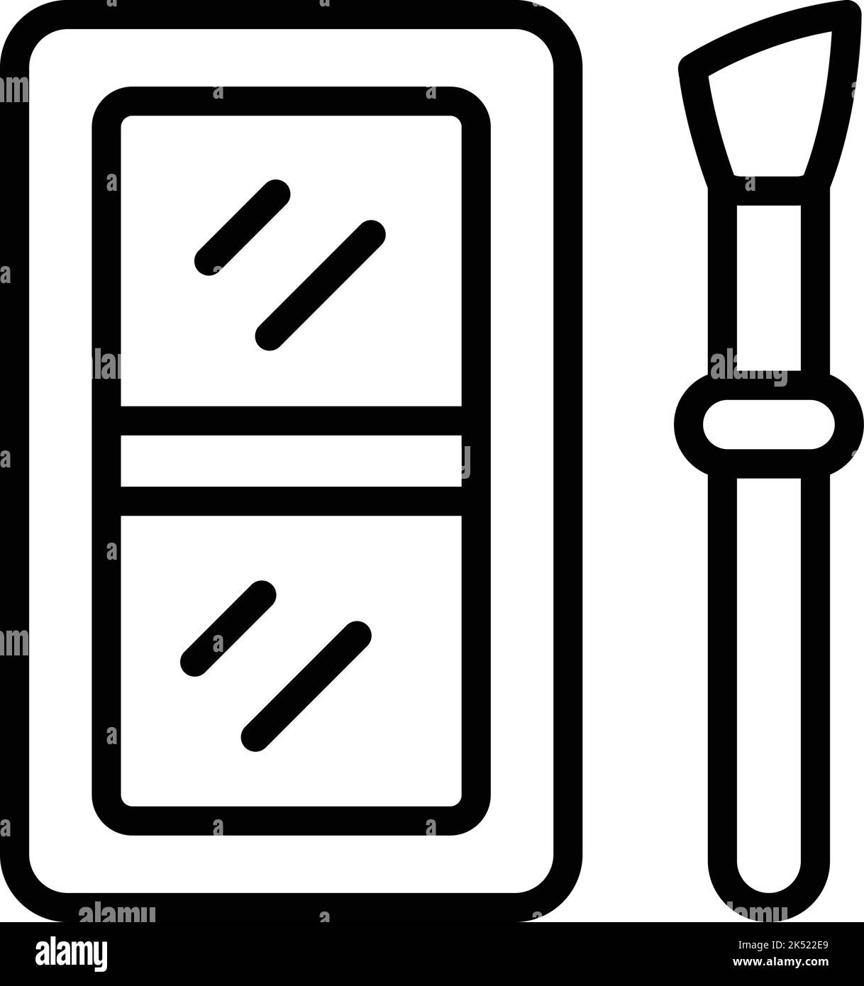 Cosmetic kit icon outline vector. Makeup brush. Eye tool Stock Vector ...