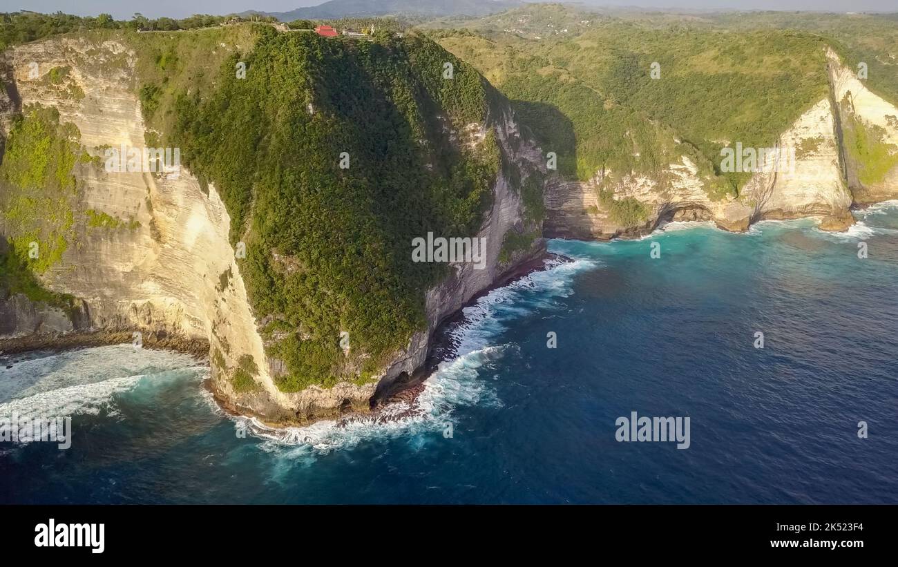 Nusa Penida Island, Kelingking Beach. Top view aerial view of a sandy ...