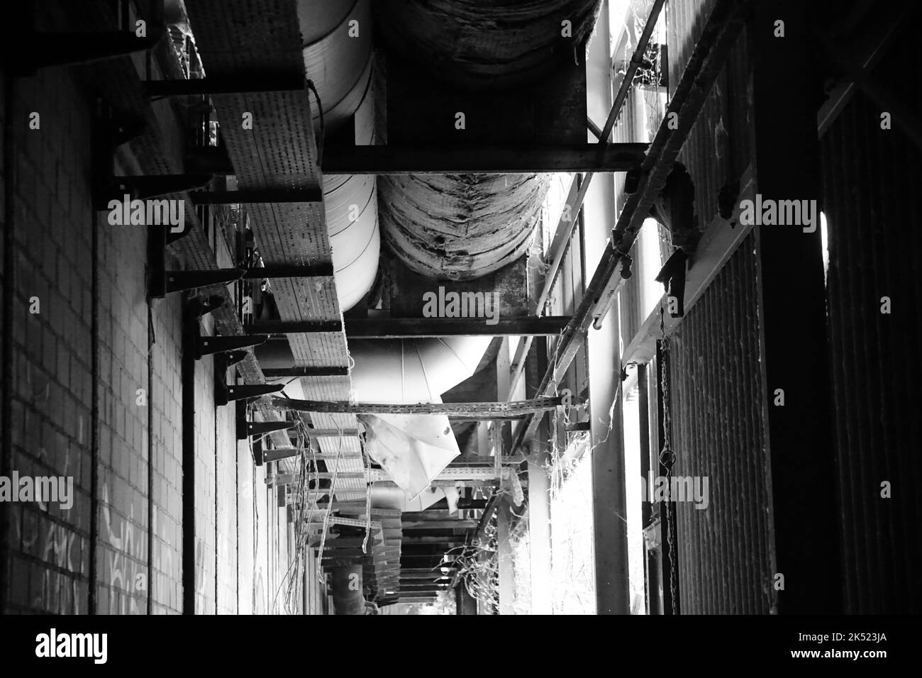 Old factory ceiling Black and White Stock Photos & Images - Alamy