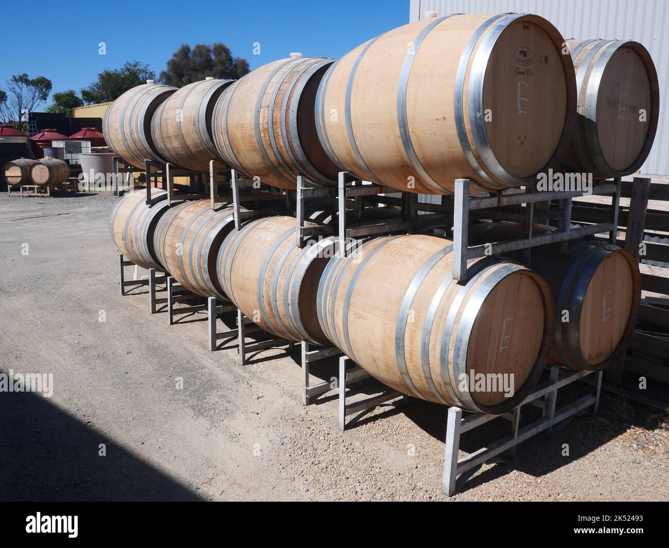 Oak casks for wine Stock Photo - Alamy