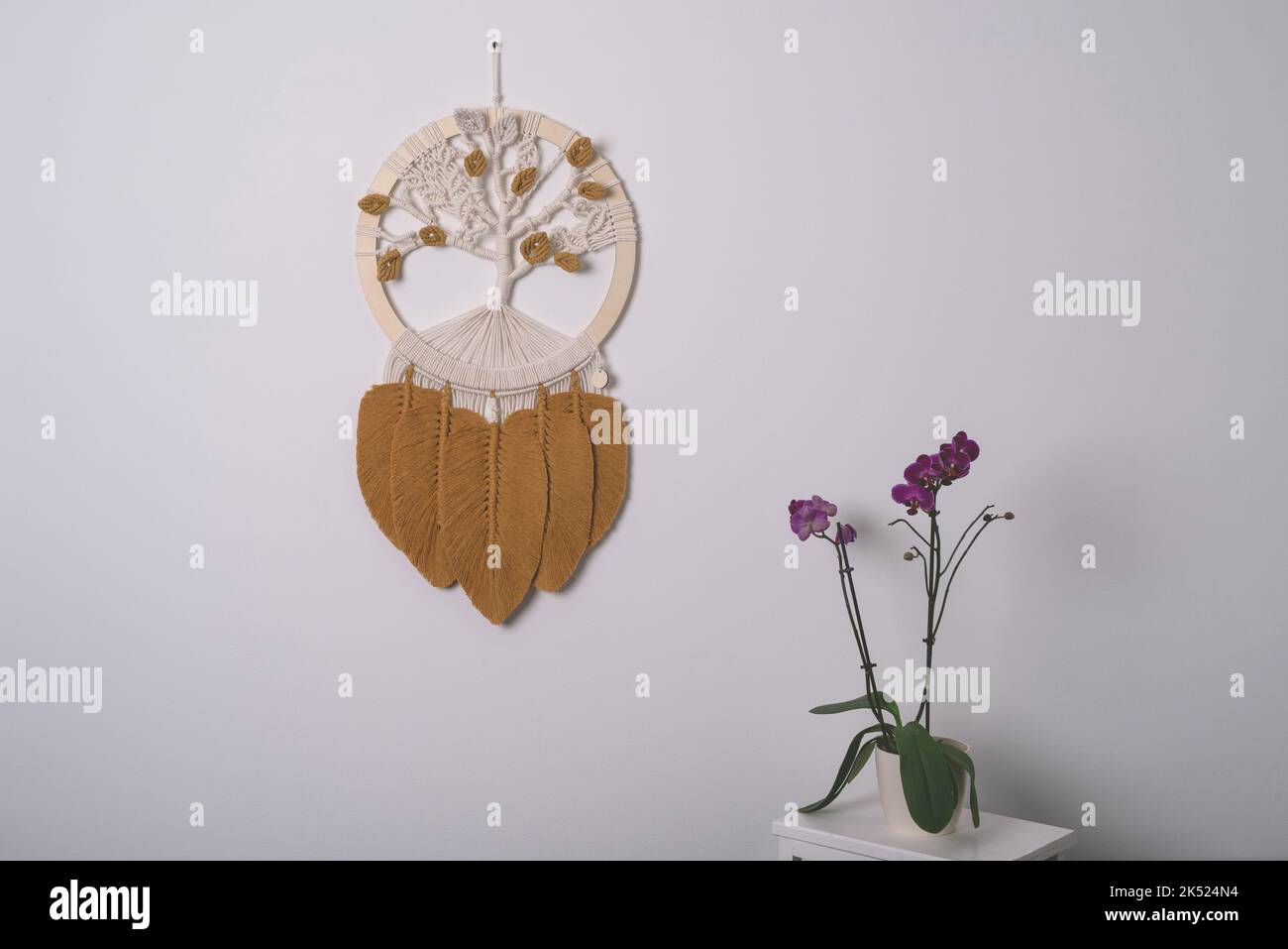 Tree of Life macrame handmade circle shape wall decoration white ...