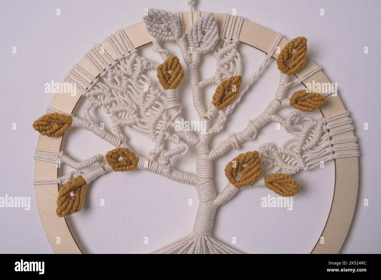 Tree of Life macrame handmade circle shape wall decoration white ...
