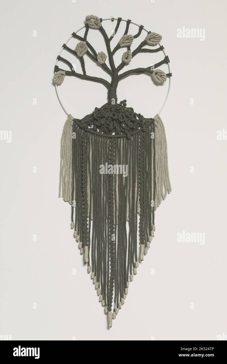 Tree of Life macrame handmade wall decoration with cotton green string ...