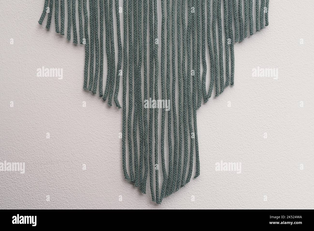 green hand made macrame artistic wall hanging fiber art decoration with ...