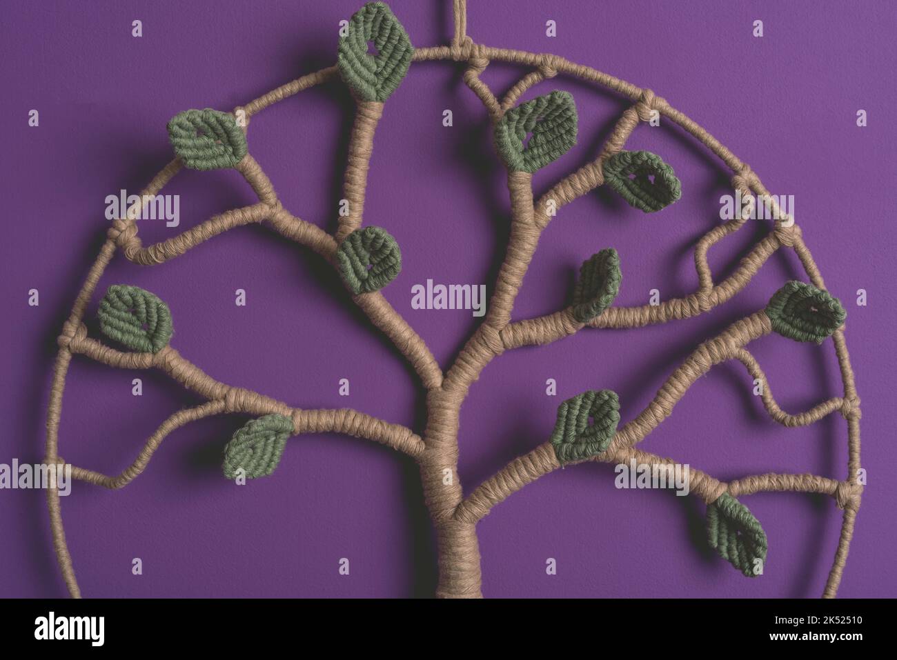 Tree of Life macrame handmade wall decoration green leaves and long ...