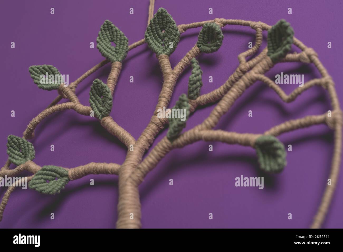 Tree of Life macrame handmade wall decoration green leaves and long ...