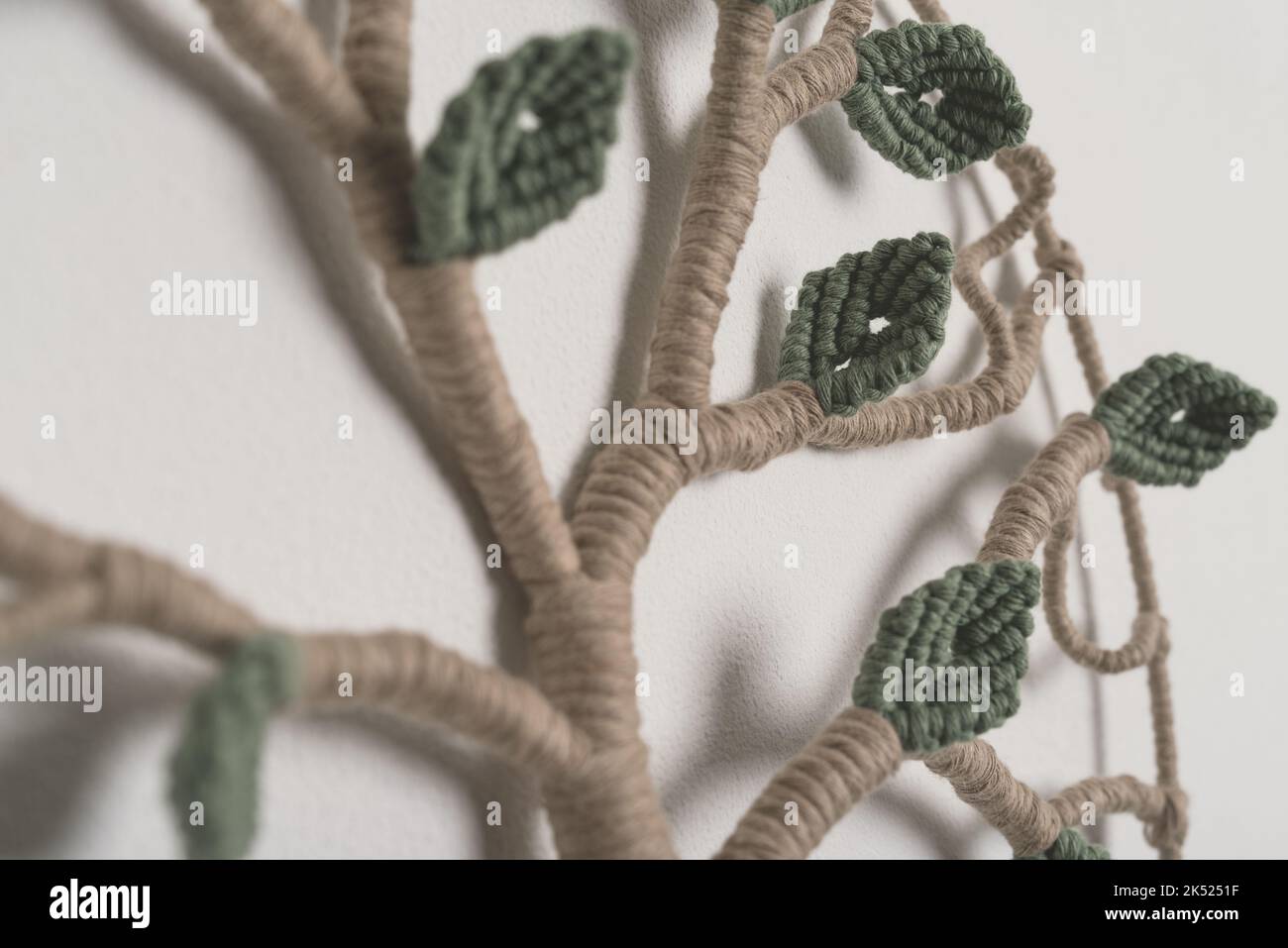 Tree of Life macrame handmade wall decoration green leaves and long ...