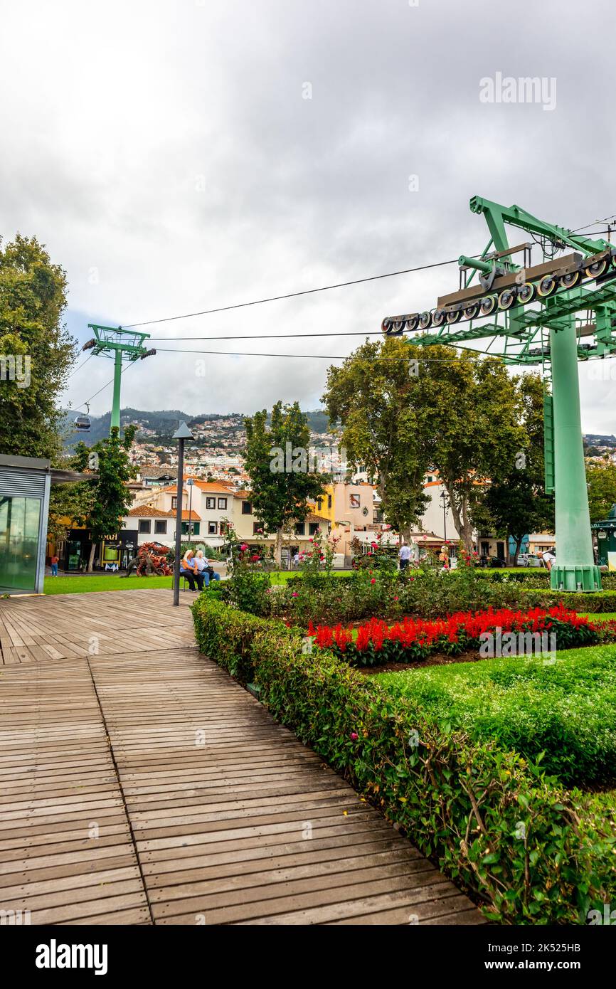 On the road in the romantic port city of Funchal on the Azores island ...