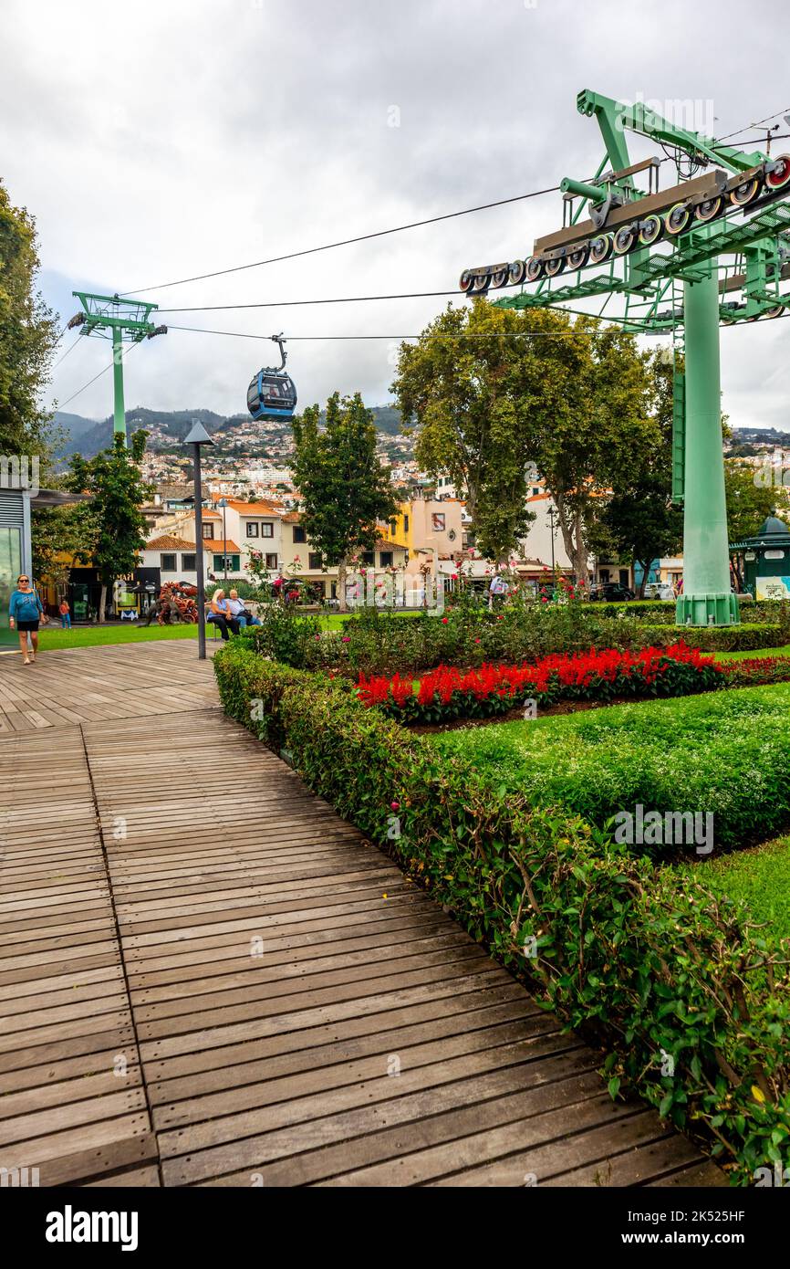 On the road in the romantic port city of Funchal on the Azores island ...