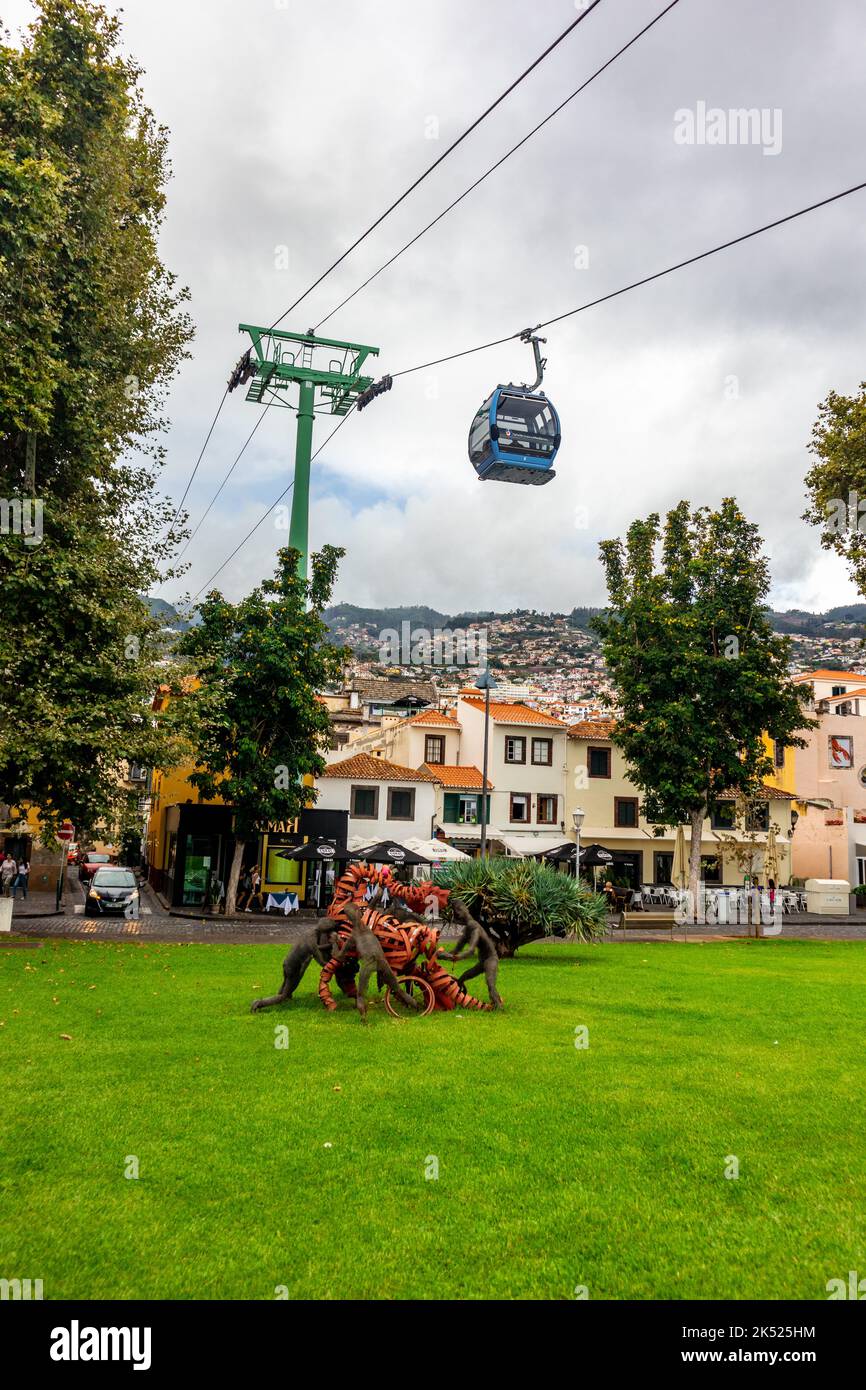 On the road in the romantic port city of Funchal on the Azores island ...