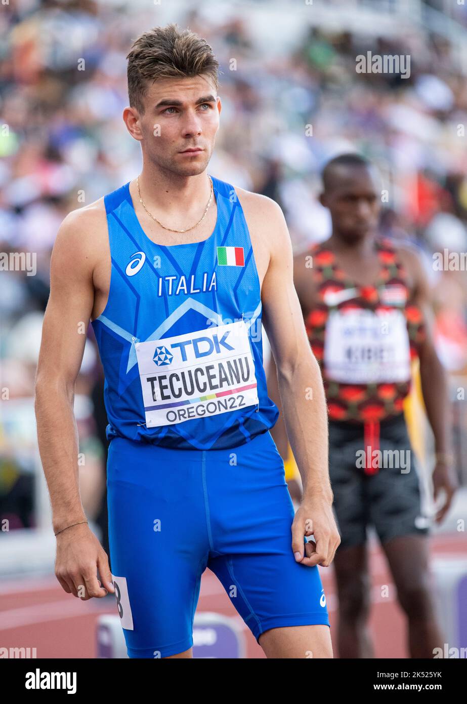 Catalin Tecuceanu of Italy competing in the men’s 800m heats at the World Athletics ...
