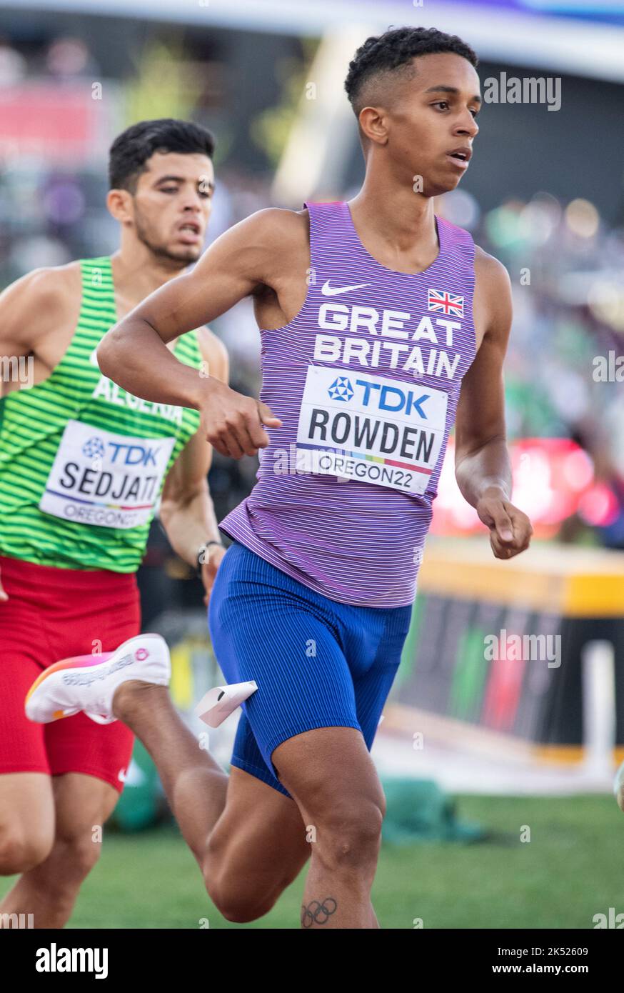 Daniel Rowden of GB&NI competing in the men’s 800m heats at the World ...