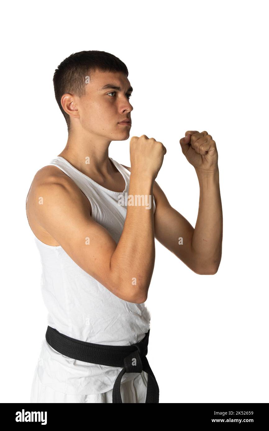 19 Year Old Practacing a Karate Back Fist Stock Photo - Alamy