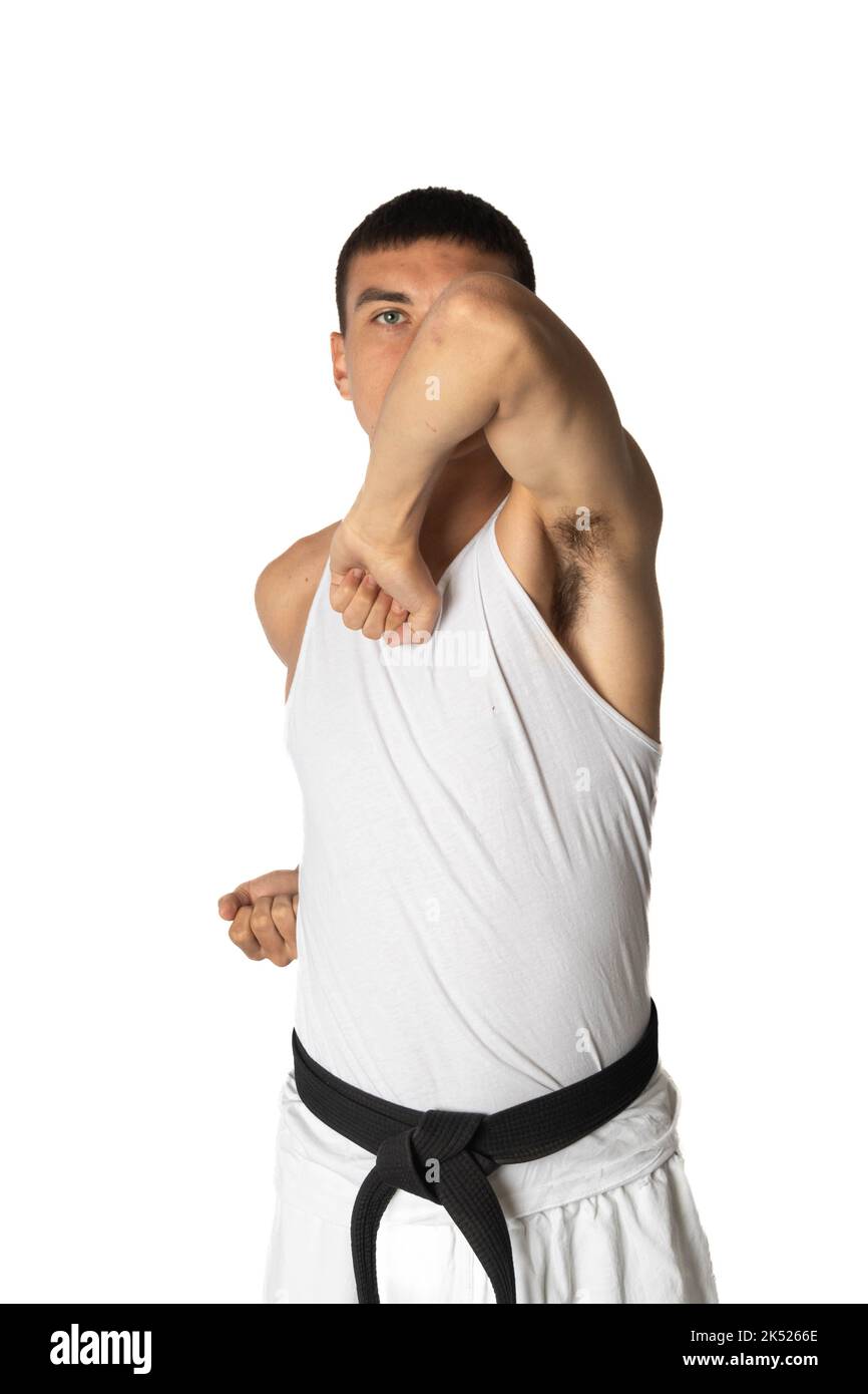 19 Year Old Practacing a Karate Round Elbow Strike Stock Photo - Alamy