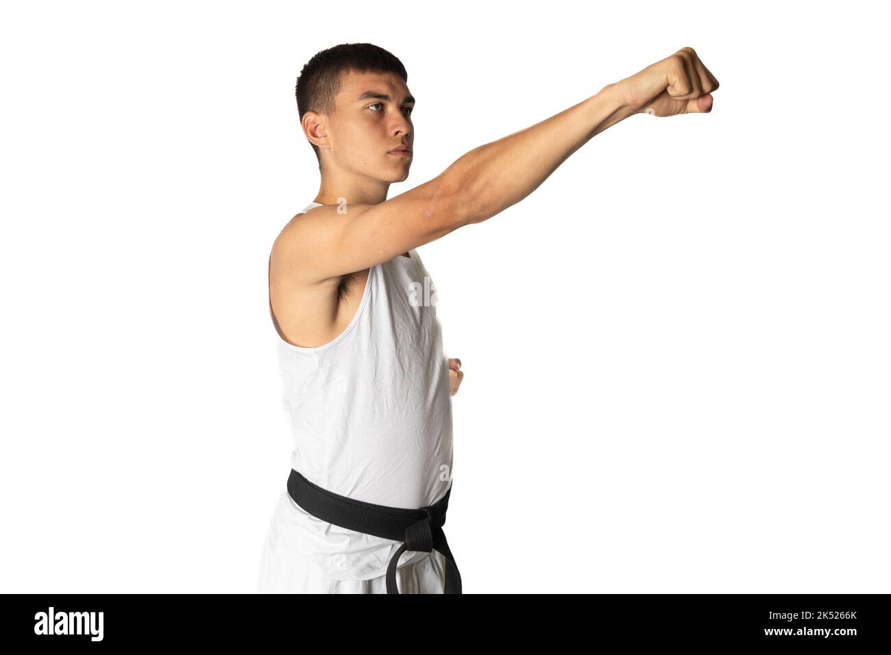19 Year Old Practacing a Karate Head Punch Stock Photo - Alamy