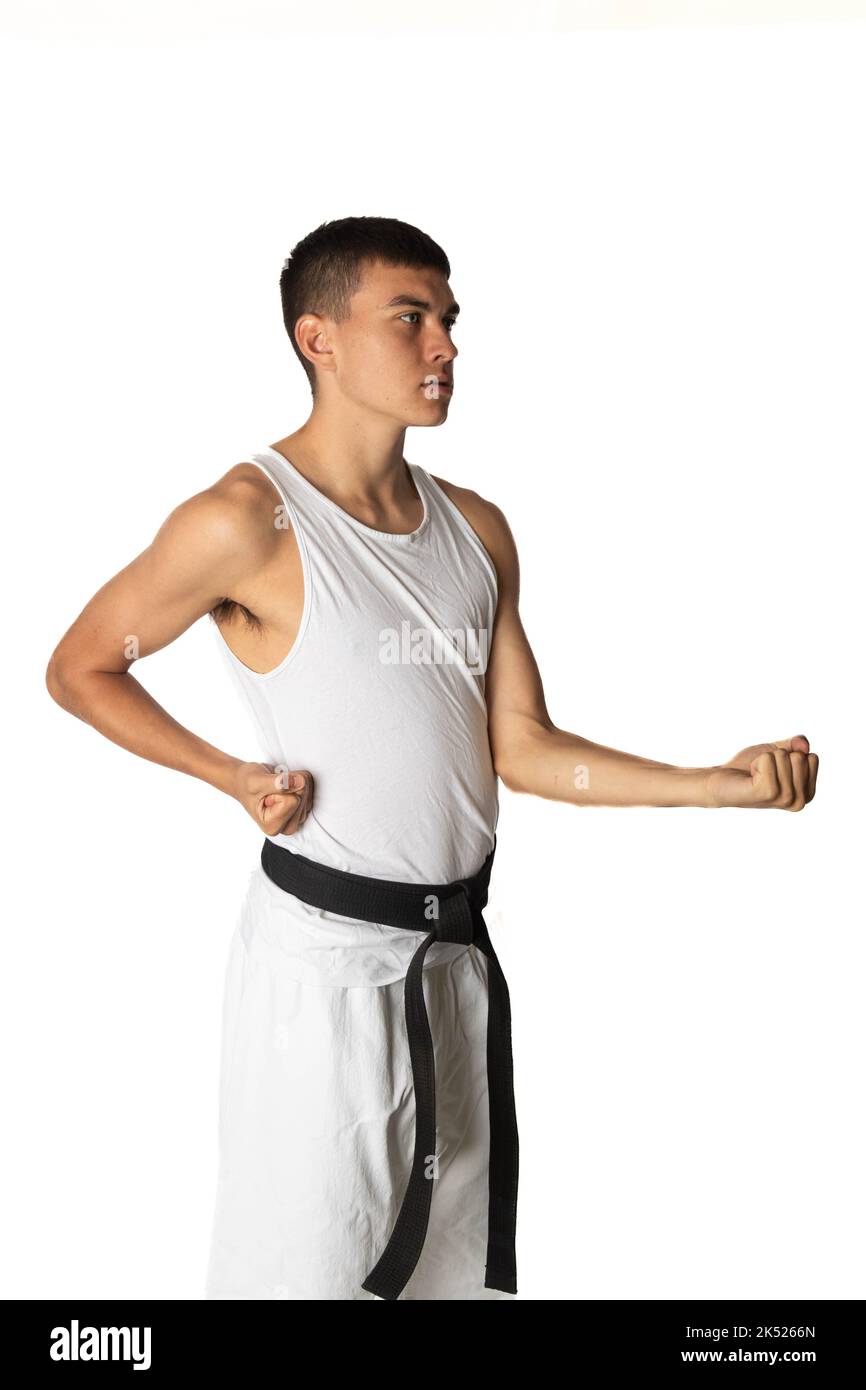 19 Year Old Practacing a Karate Short Punch Stock Photo - Alamy