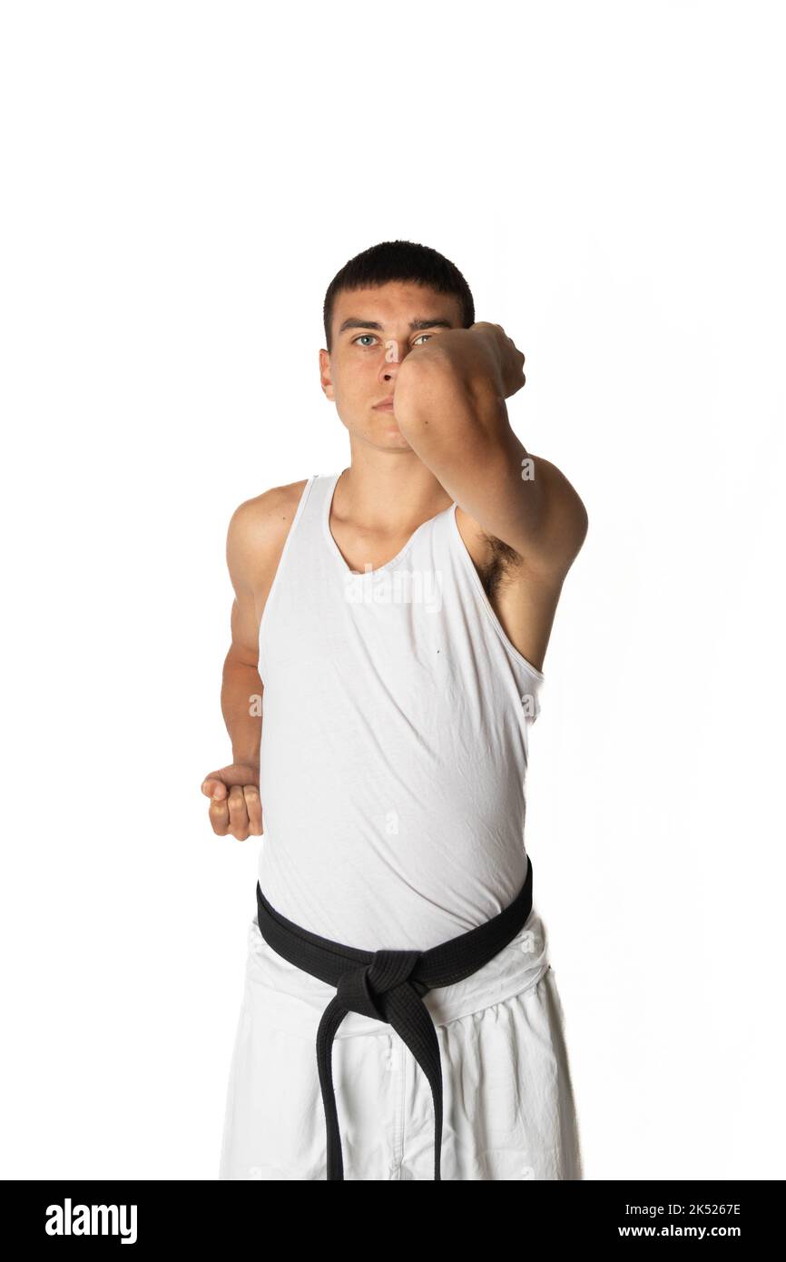 19 Year Old Practacing a Karate Rising Elbow Strike Stock Photo - Alamy