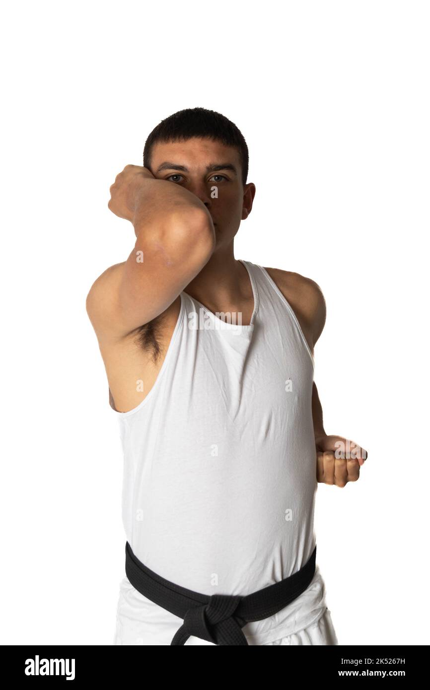 19 Year Old Practacing a Karate Rising Elbow Strike Stock Photo - Alamy