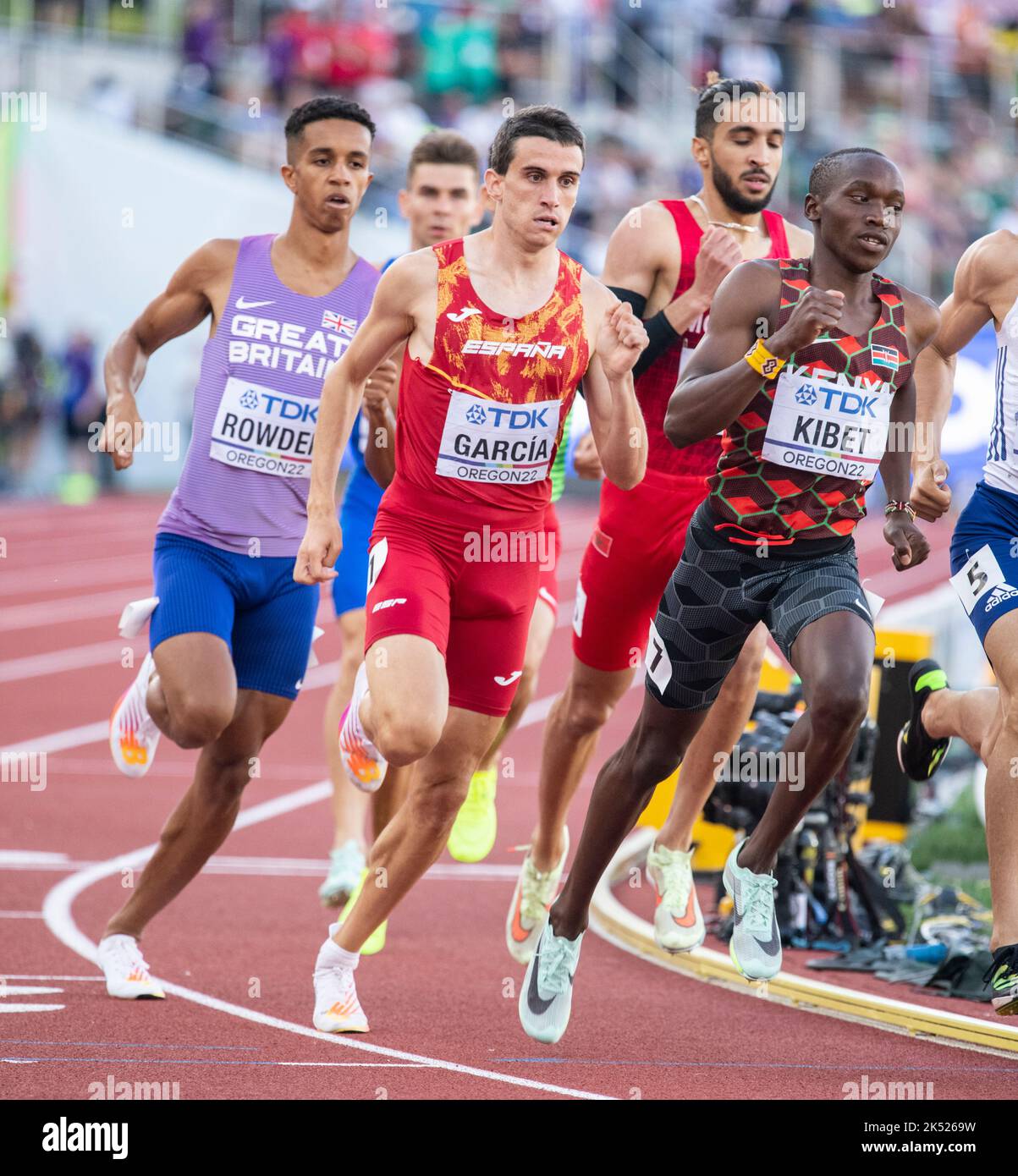 Daniel Rowden of GB&NI, Mariano Garcia of Spain and Noah Kibet of Kenya ...
