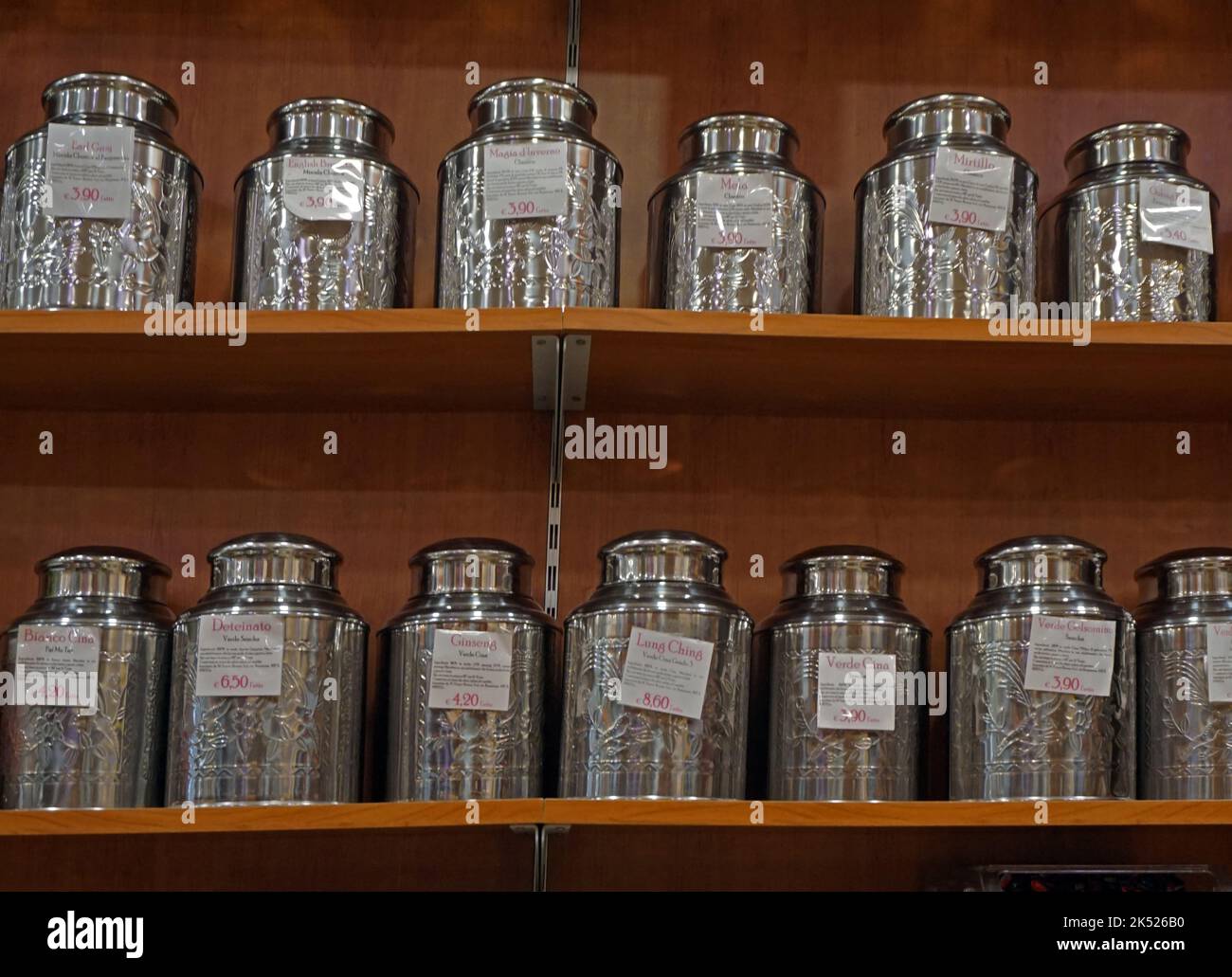 Small tins in desk Stock Photo - Alamy