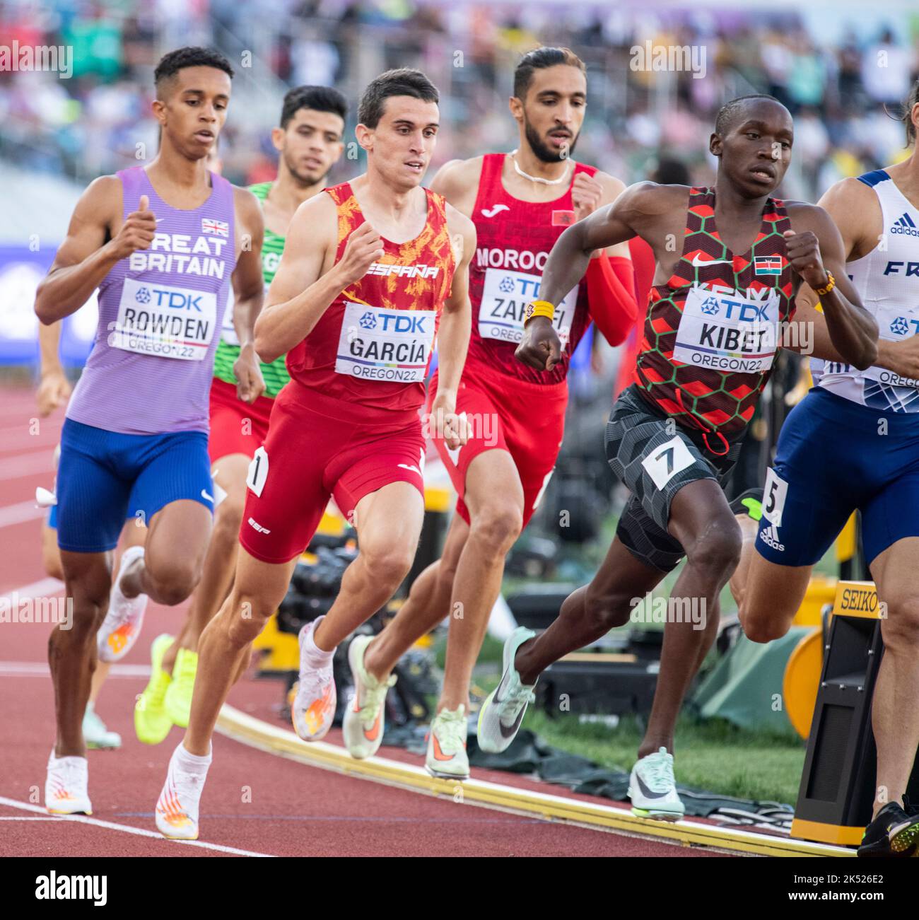 Daniel Rowden of GB&NI, Mariano Garcia of Spain and Noah Kibet of Kenya ...