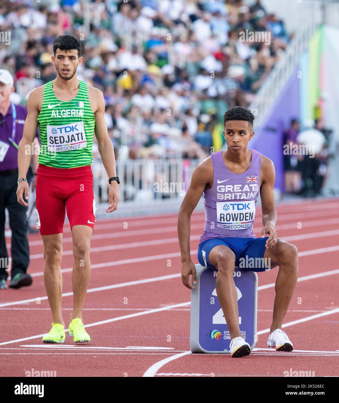 Djamel Sedjati of Algeria and Daniel Rowden of GB&NI competing in the ...
