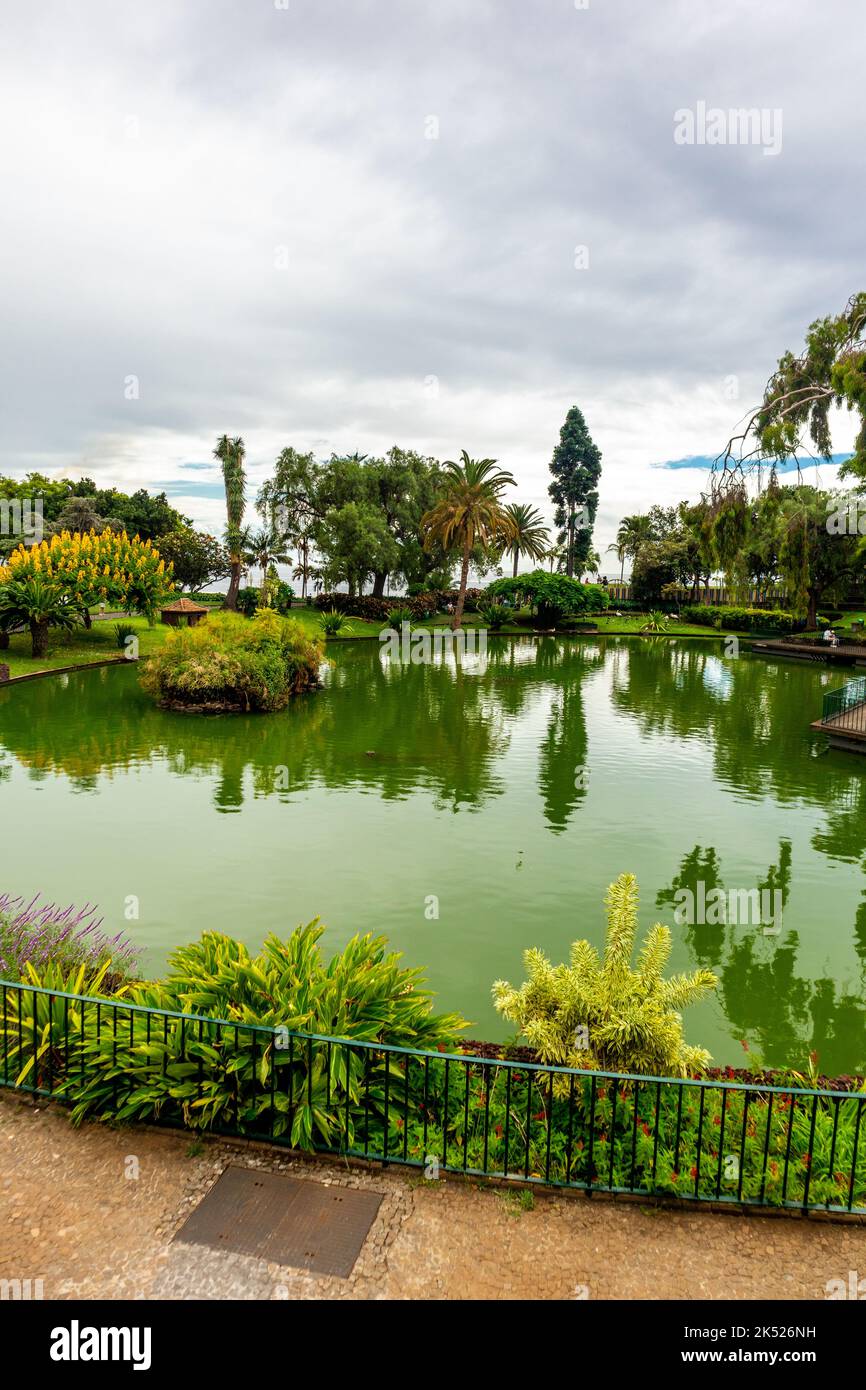 On the road in the romantic port city of Funchal on the Azores island ...