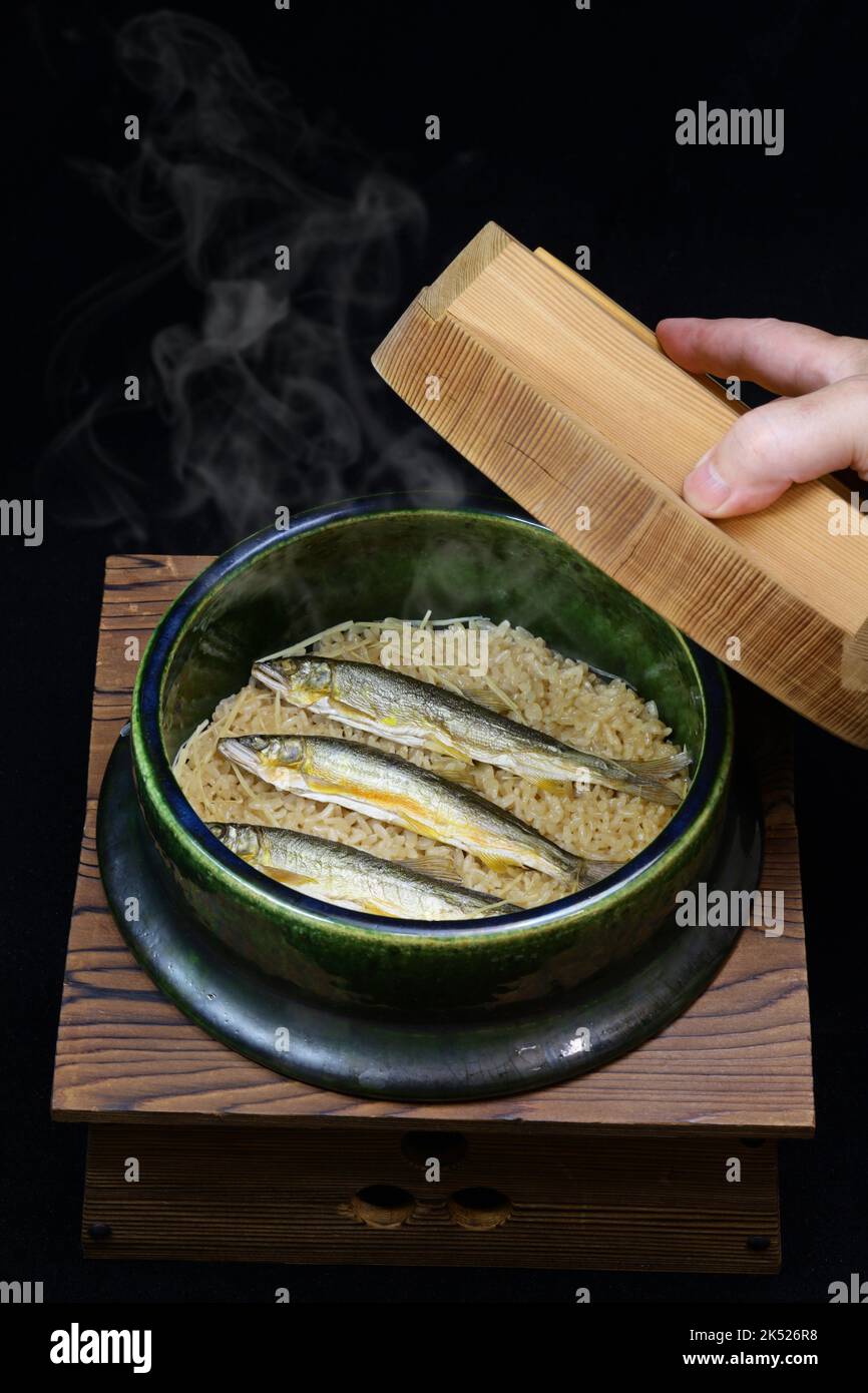 Ayu meshi, Japanese sweetfish pilaf Stock Photo - Alamy