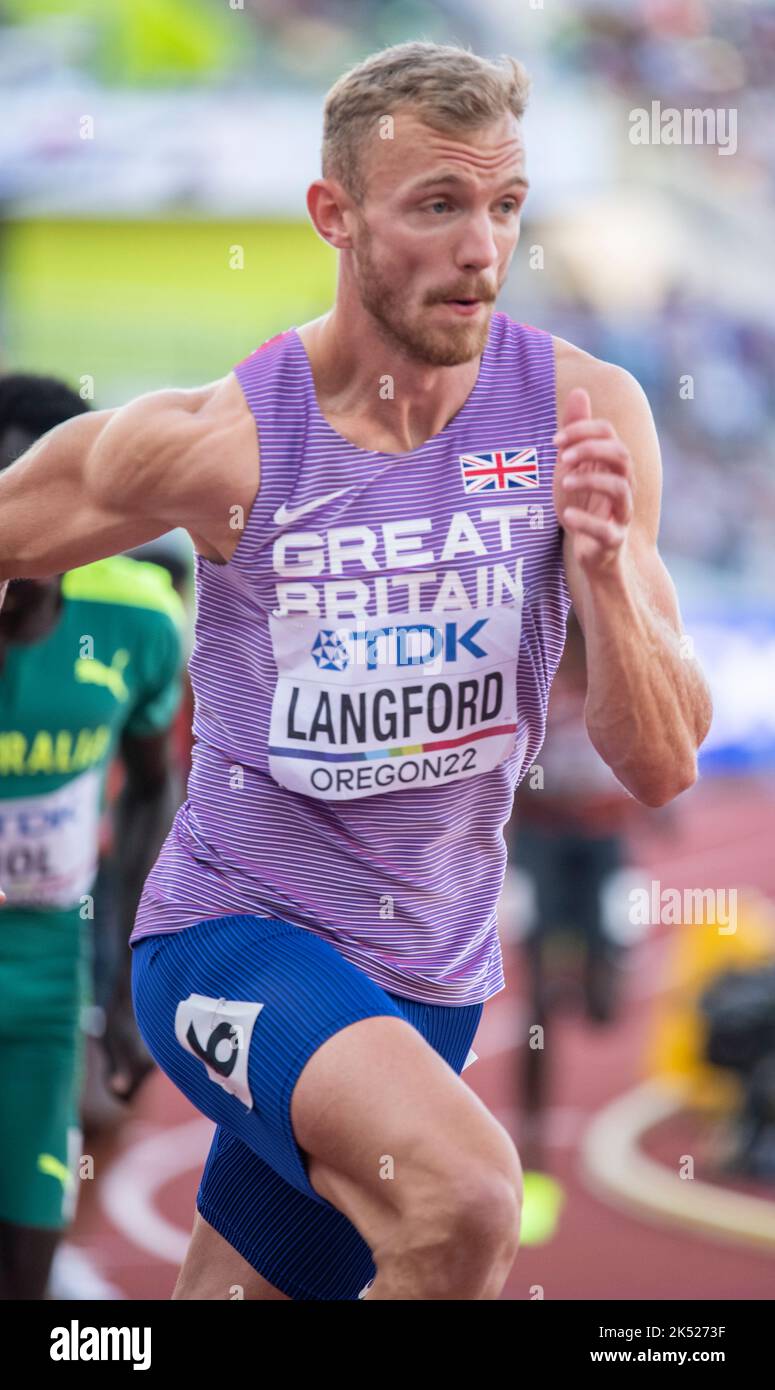 Kyle Langford of GB&NI competing in the men’s 800m heats at the World ...