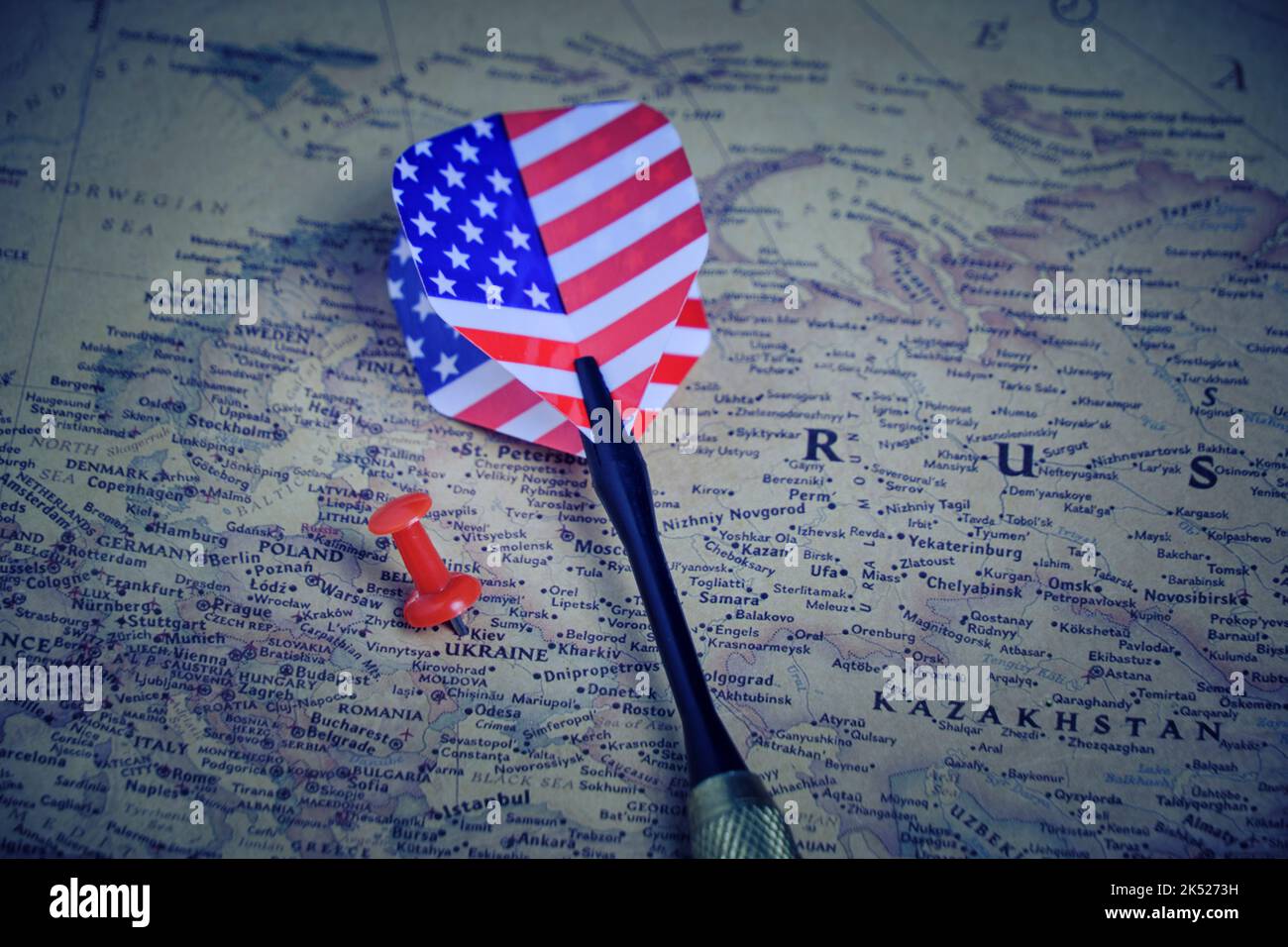 Dart for playing darts with color of flag United States America lies ...