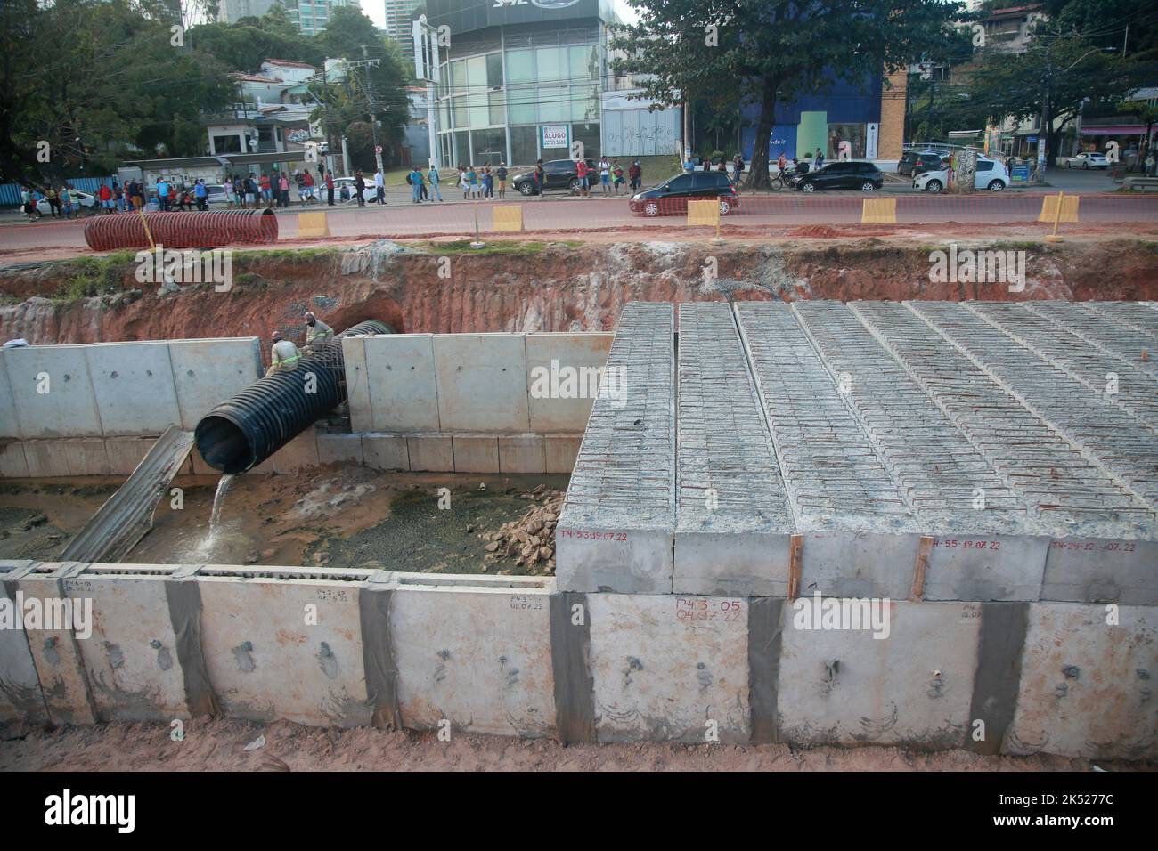 salvador, bahia, brazil - july 29, 2022: construction of sewage ...
