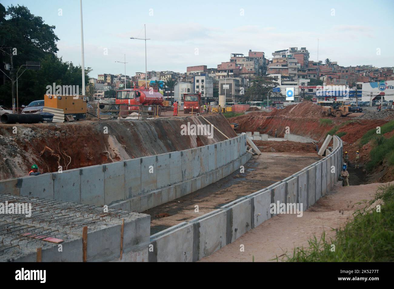 salvador, bahia, brazil - july 29, 2022: construction of sewage ...