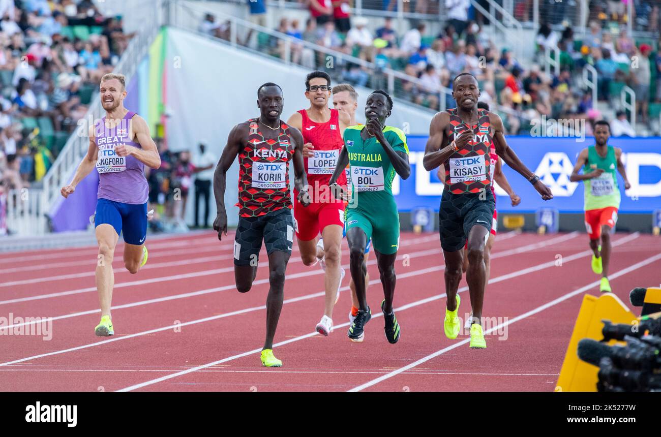 Kyle Langford, Emmanuel Korir, Peter Bol and Wyclife Kisasy competing ...
