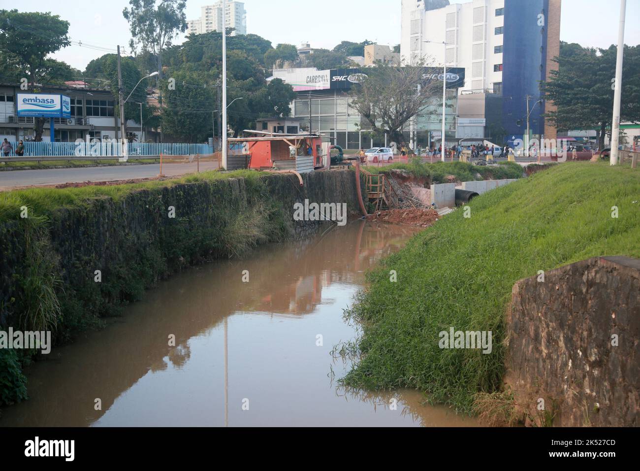 salvador, bahia, brazil - july 29, 2022: construction of sewage ...